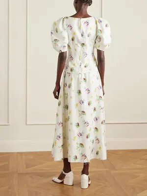 Gabriela Hearst Ayelet Floral Print Linen-twill Blouse