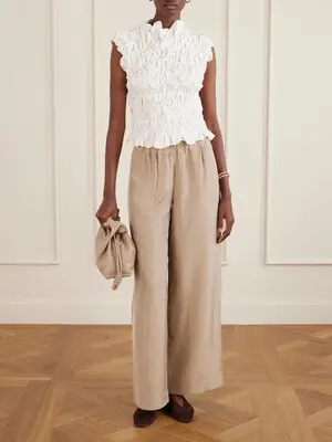 LIBEROWE Pinstriped Satin Palazzo Pants