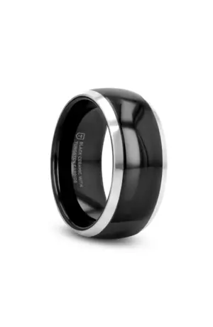 LARSON JEWELERS Carrera Domed Ceramic Tungsten Band 10mm