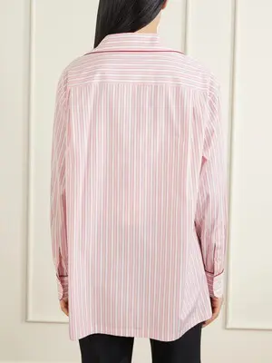 Dolce & Gabbana Striped Cotton And Silk-blend Poplin Shirt - Pink