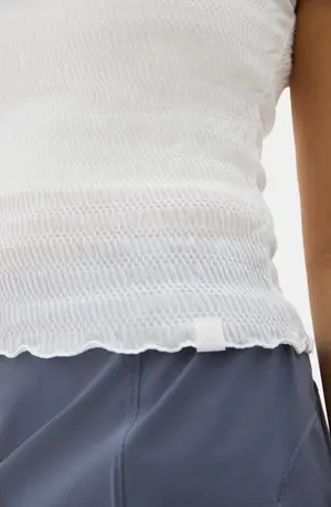 HALFDAYS Ynes Smocked Top - White