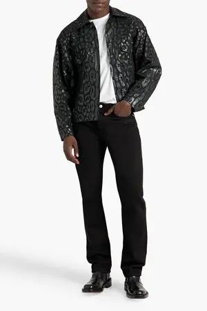 DOLCE&AMP;GABBANA Leopard-print Denim Jacket - Black