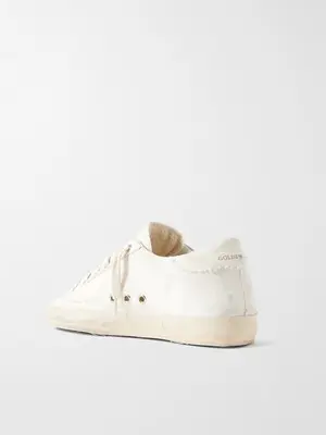 GOLDEN GOOSE Super-star Distressed Canvas Sneakers - Neutrals