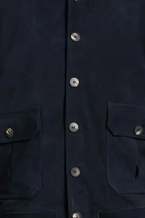 Frescobol Carioca Vicente Suede Bomber Jacket - Navy