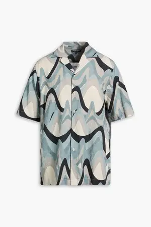 Frescobol Carioca Roberto Printed Linen Shirt - Gray