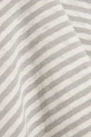 Officine Générale Simon Striped Cotton And Linenblend Polo Shirt - Gray