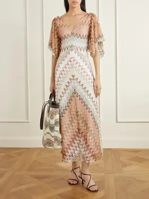 Missoni Leather-trimmed Striped Woven Tote