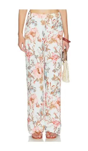 Hemant & Nandita Printed Crepe Straight Leg Pants - Blue