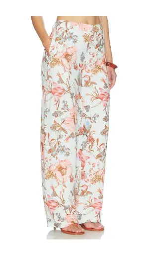 Hemant & Nandita Printed Crepe Straight Leg Pants - Blue