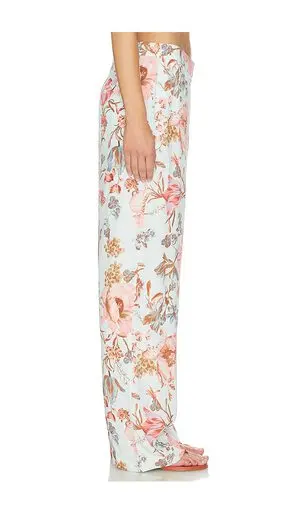 Hemant & Nandita Printed Crepe Straight Leg Pants - Blue