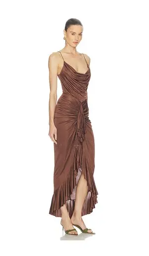 Atlein Strappy Ruffled Maxi Dress