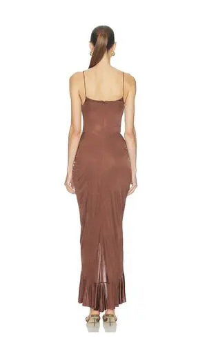 Atlein Strappy Ruffled Maxi Dress