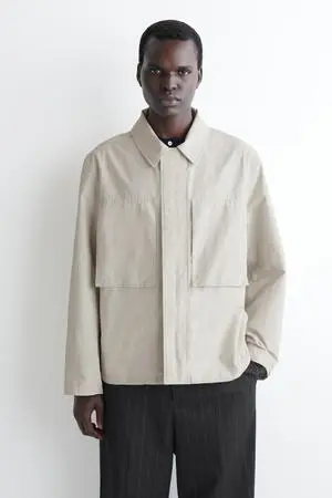 Cos Packable Hood Windbreaker Jacket - Gray