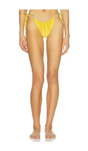 Bardot Leala Ring Detail Bikini Bottoms - Marigold