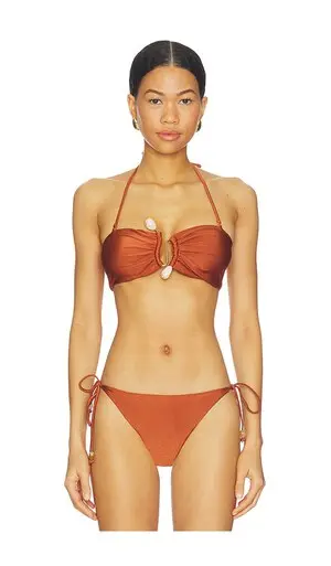 Bardot Rymona Bandeau Bikini Top - Rust