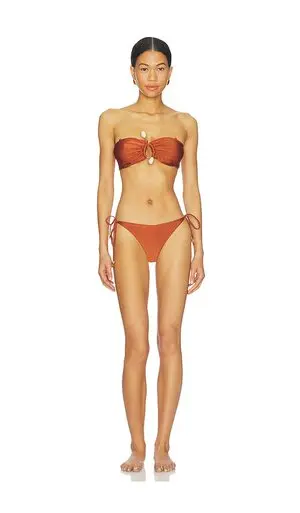 Bardot Blakely Tie Bikini Bottoms - Rust