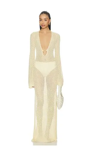 Bardot Bryn Crochet Maxi Dress - Buttercup