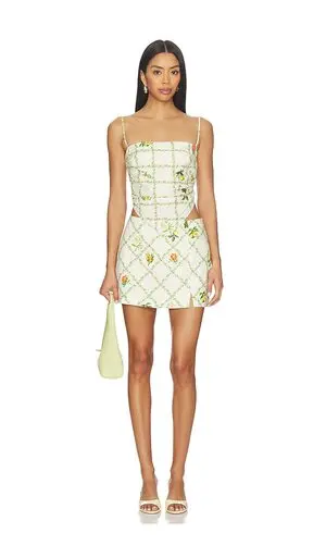 Amanda Uprichard Juna Top - Trellis Print