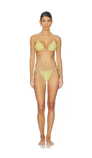 AFRM Capri Beaded Bikini Top - Sunlight Tile