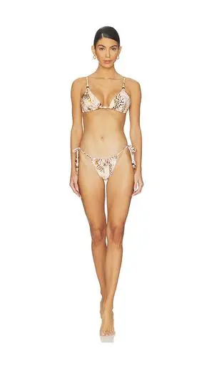 AFRM Cali Beaded Bikini Bottom - Ember Swirl Shell