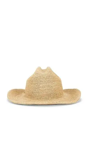 Brixton Odessa Straw Packable Cowboy Hat - Tan