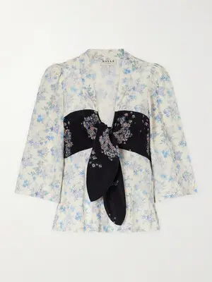 Maison Mayle Floral-print Silk Top - Multi