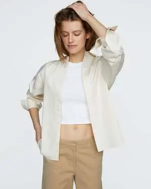 ATM Anthony Thomas Melillo Striped Cotton Poplin Shirt - Macadamia Multi