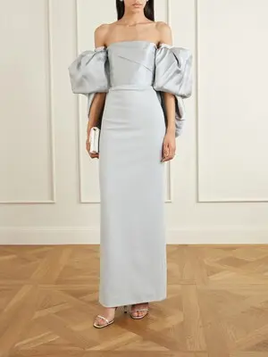 Solace London Floris Off-the-shoulder Maxi Dress - Silver
