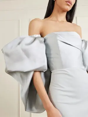 Solace London Floris Off-the-shoulder Maxi Dress - Silver