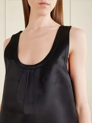 Saint Laurent Satin Mini Dress - Black
