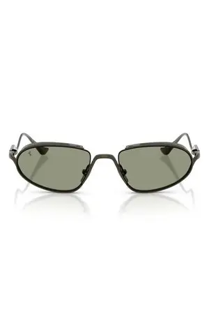 FERRARI 53mm Oval Sunglasses - Gunmetal/green