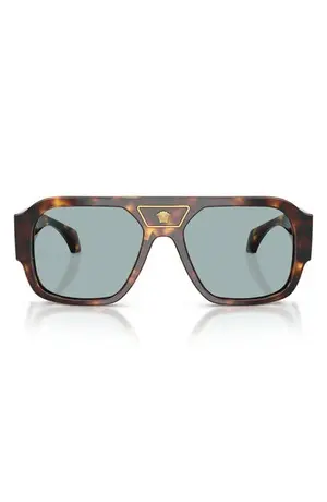 Versace 56mm Square Sunglasses - Havana/blue