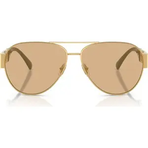 Versace 61mm Aviator Sunglasses - Gold/yellow Mirror Silver