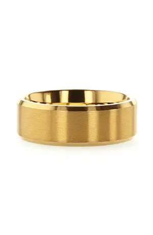 LARSON JEWELERS Radiate -plated Titanium Flat Brushed Center Wedding Ring