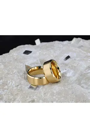 LARSON JEWELERS Radiate -plated Titanium Flat Brushed Center Wedding Ring