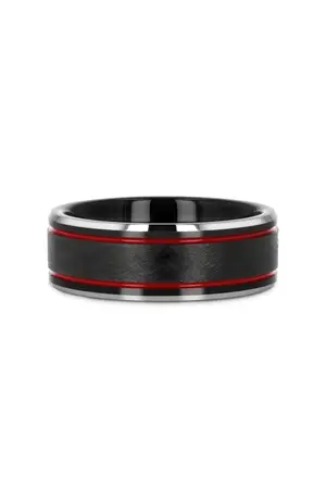 LARSON JEWELERS Olis Wire Finish Tungsten Wedding Band