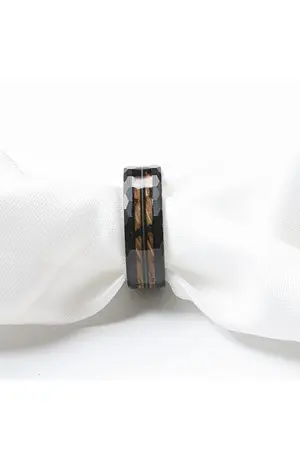LARSON JEWELERS Riff Barrel Wood Tungsten Wedding Band