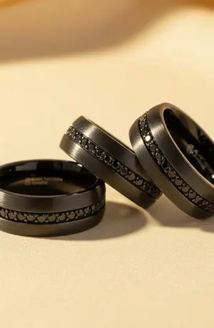 LARSON JEWELERS Valiant Sapphire Tungsten Ring