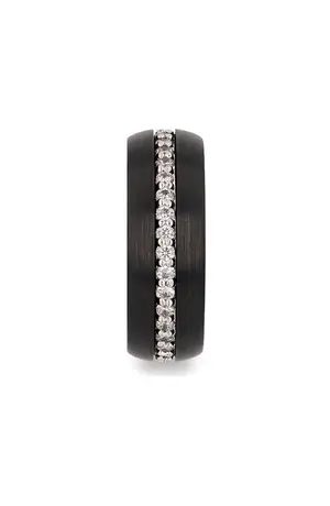 LARSON JEWELERS Tsar Tungsten Carbide Ring With White Sapphires