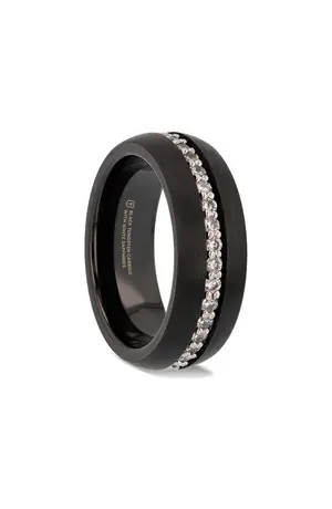 LARSON JEWELERS Tsar Tungsten Carbide Ring With White Sapphires