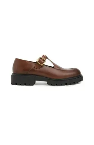 CELTIC & CO. Chunky T Bar Loafer - Chestnut