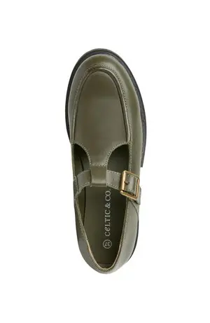 CELTIC & CO. Chunky T Bar Loafer - Olive
