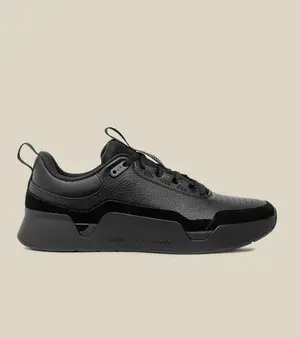 WHILE ON EARTH™ Leather Trainer - Black