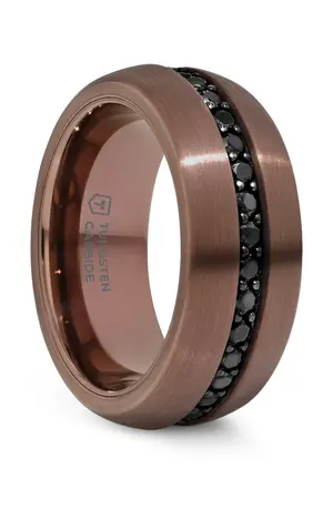 LARSON JEWELERS Artemis Tungsten Carbide Ring - Espresso