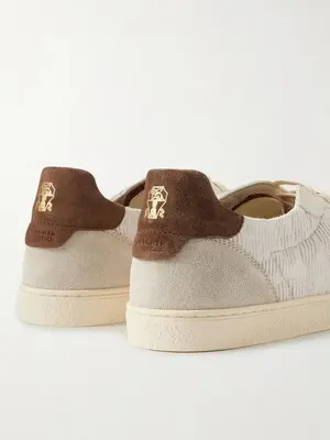 Brunello Cucinelli Suede And Cotton Sneakers