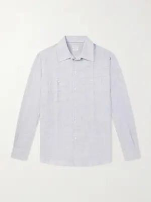 Brunello Cucinelli Hemp, Linen And Cotton-blend Shirt - Gray