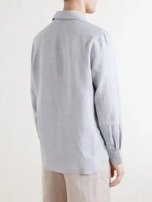Brunello Cucinelli Hemp, Linen And Cotton-blend Shirt - Gray