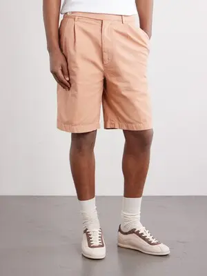 Brunello Cucinelli Straight-leg Pleated Cotton Shorts