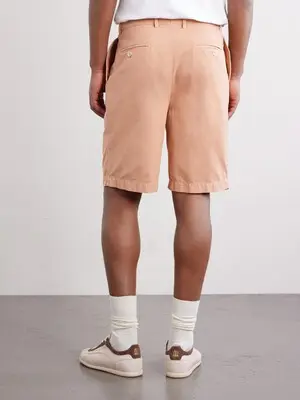 Brunello Cucinelli Straight-leg Pleated Cotton Shorts