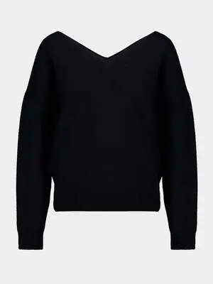 TOM FORD Cashmere Off-the-shoulder V-neck Knit